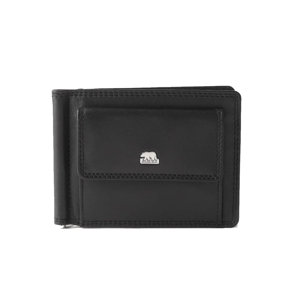 Genuine Leather Men's Money Clip Wallet with RFID Protection – Brown Bear