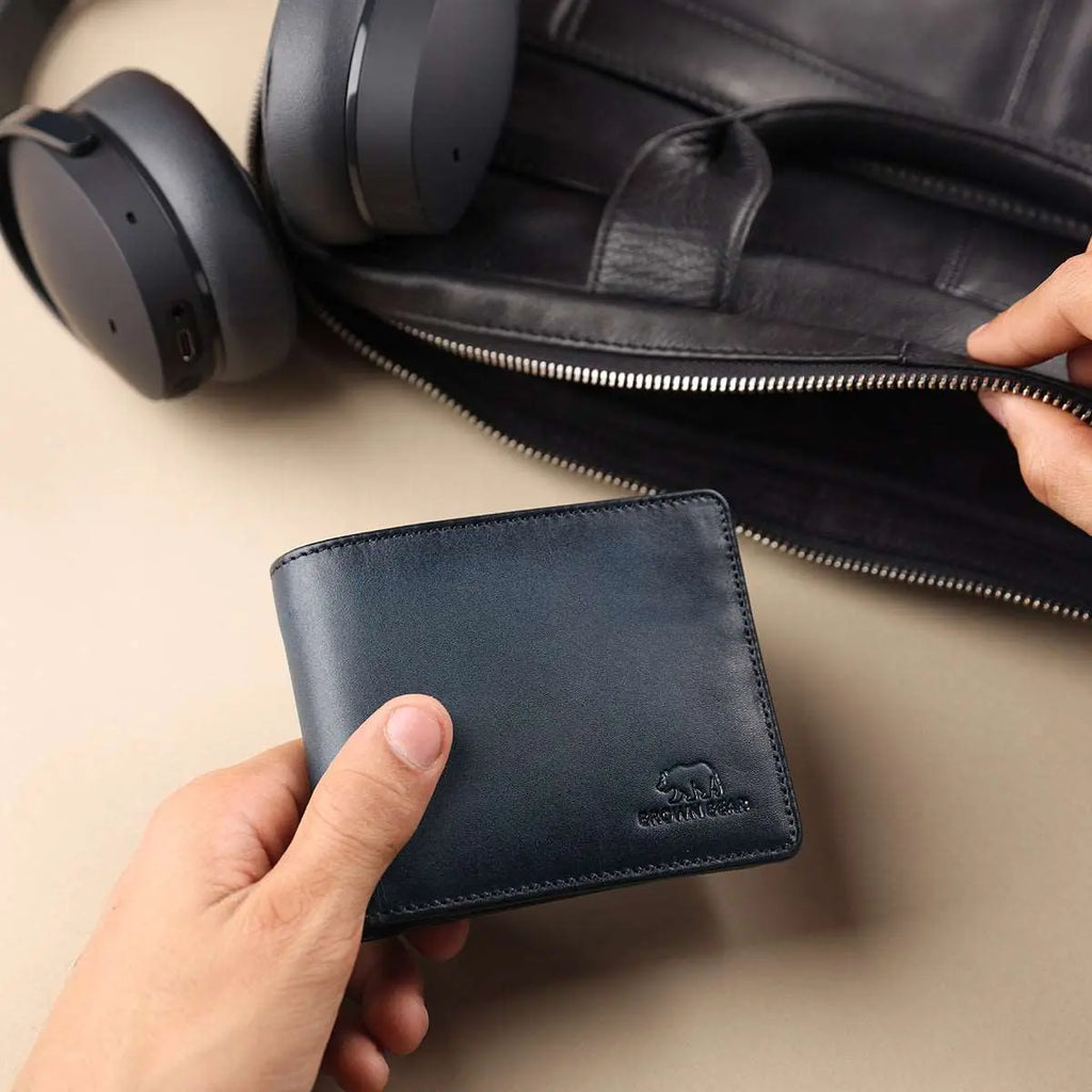 Wallet with Coin Pocket: Manhattan Men's Luxury Wallet – Brown Bear